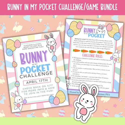 Easter Bunny in my Pocket Teacher Appreciation Game Flyer, Spring ...