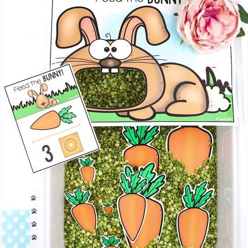 Bunny Measurement Activity & Pet Counting Activity - Rabbit Math Center