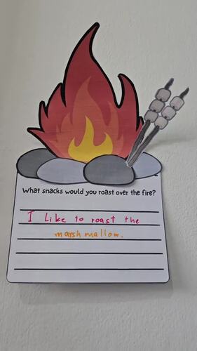 Campfire Craft & Writing Prompt | Cut & Glue Summer Craft Activity for Kids