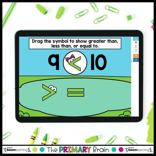 Comparing Numbers Within 10 Boom Cards™ - Greater Than Less Than and ...
