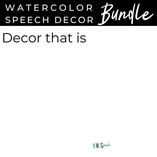 Watercolor Speech Therapy Room Decor - Bundle of Functional Decor for ...