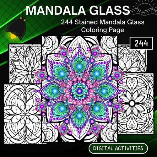 Stained Mandala Glass Coloring Page by GLD Worksheet Kids | TPT