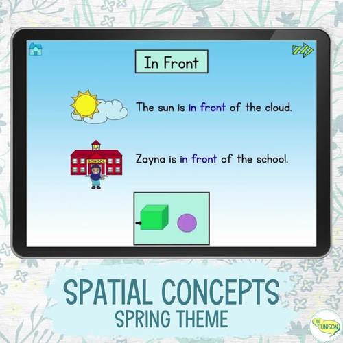 Spring Spatial Concepts Boom Cards™ | In Front Behind Next To Between