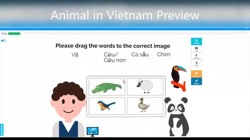 ANIMALS Vietnamese Distance Learning | Animals Vietnamese BOOM Cards™