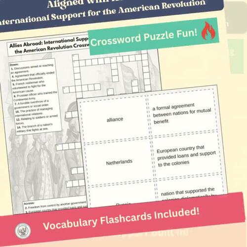 5th Grade History Puzzles: Foreign Allies American Revolution w ...