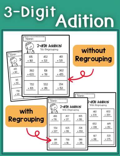 3-Digit Addition and Subtraction Worksheet Bundle - 90 pages | TPT