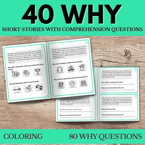 WHY Question Cause and Effect Passages l Reading Worksheet Autism ...