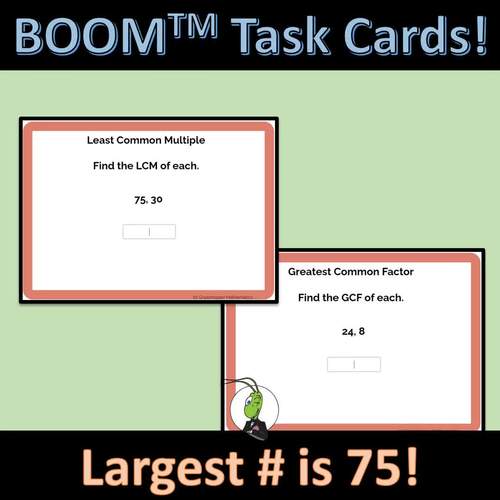GCF and LCM Factors and Multiples Boom Digital Task Cards Set 2 | TPT