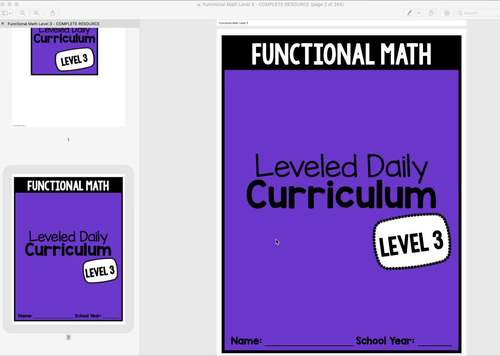 Functional Math Leveled Daily Curriculum {LEVEL 3} by The Autism Helper