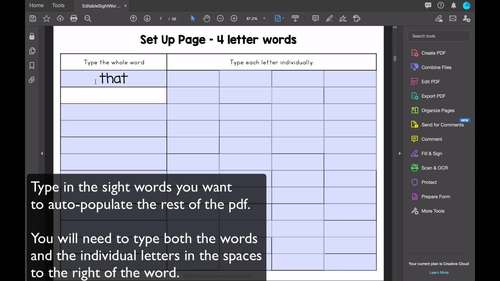 Editable Sight Word Worksheets - High Frequency Word Practice with Auto ...