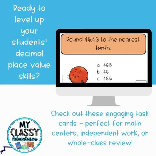 Decimal Place Value Task Cards by MyClassyAdventures | TPT