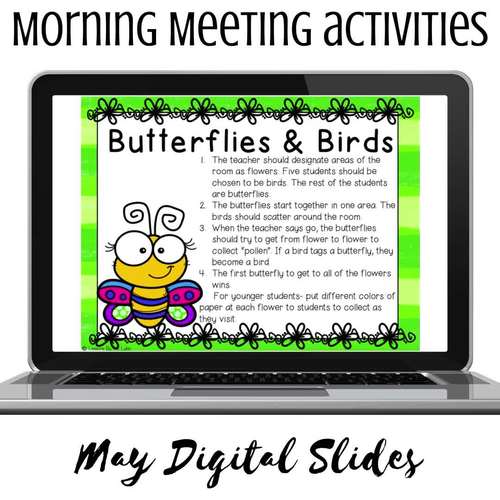 Morning Meeting Activities Digital Slides- May by Lessons By The Lake