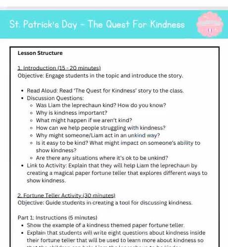 St. Patrick’s Day SEL Kindness Activity | Giving Advice | Fortune ...