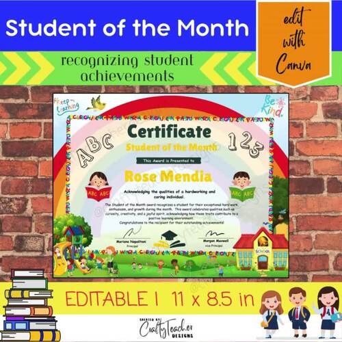 Student of the Month Certificate | Diploma | Awards | Achievements ...