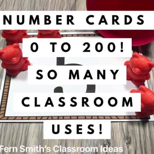 Number Cards 0 - 200 Dollar Deal by Fern Smith's Classroom Ideas