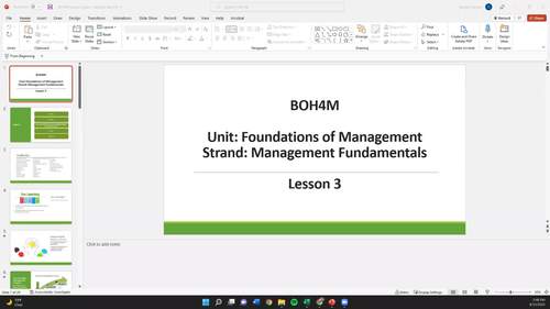 BOH4M Business Leadership Management Fundamentals, Classical Mgmt ...