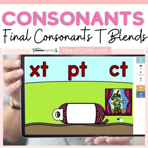 Final Consonants T Ending Blends Boom Cards by Teach2Tell | TPT