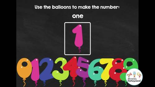 1-100 Make A Number Word - Drag & Drop Balloons BOOM CARDS | TPT