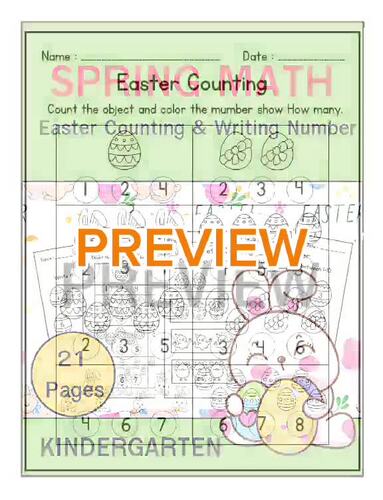 SPRING MATH Easter counting and writing numbers, illustrative for ...
