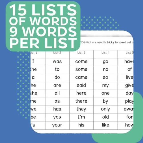 99 Sight Words Flash Cards for Tricky Words align w Jolly Phonics ...