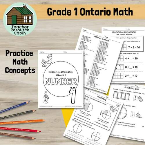 Grade 1 Ontario Math Workbooks (Full Year Bundle) by Teacher Resource Cabin