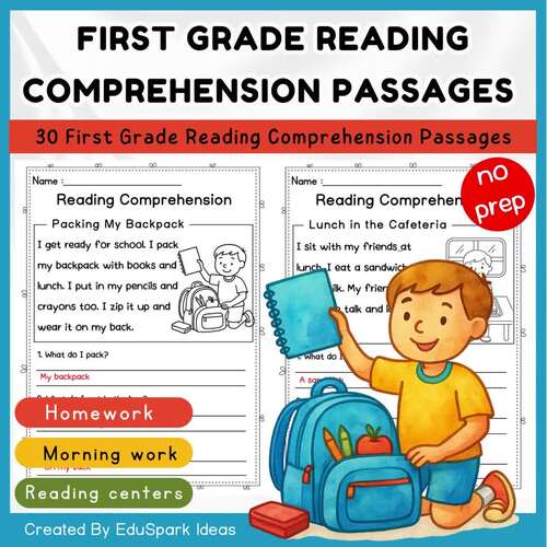 1st Grade Reading Comprehension Passages and Questions by EduSpark Ideas