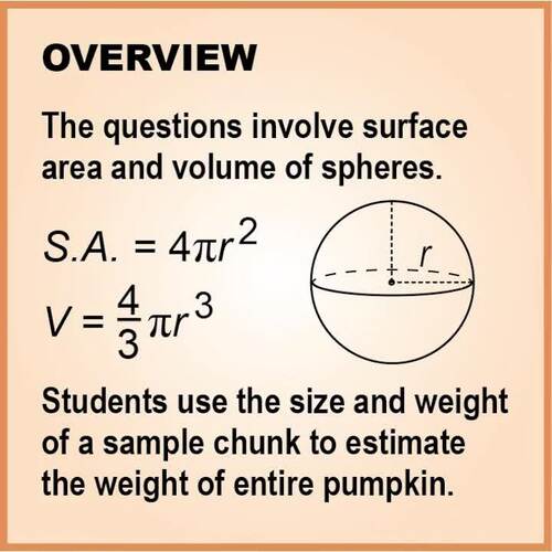 PUMPKIN Geometry & Measurement | Surface Area & Volume Questions 7th ...