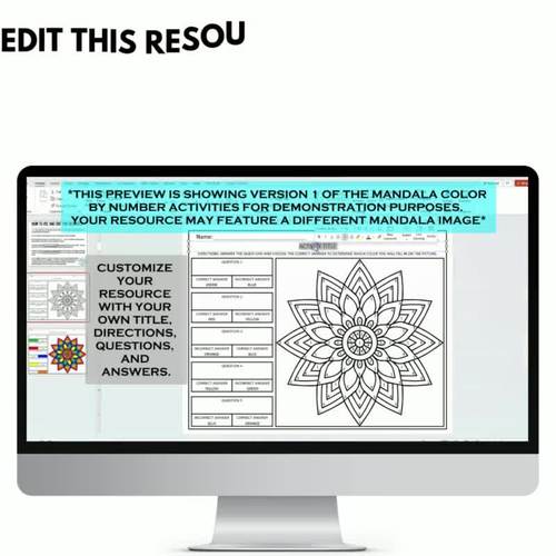 Create Your Own Color by Number Activities Template | Mandala | TPT