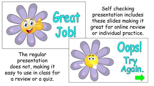 SPRING FRACTIONS! Regular or Self-checking Review for Powerpoint (GR2-3)