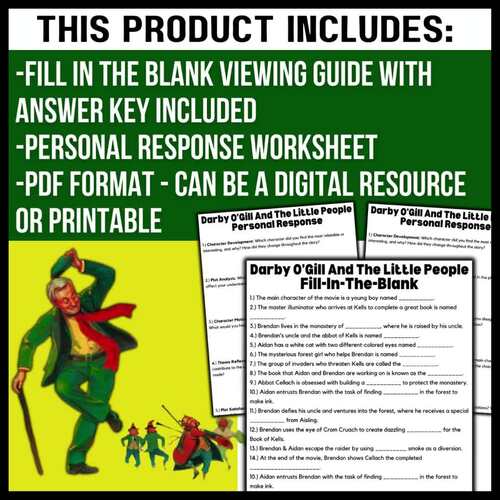 Darby O'Gill & The Little People: Fill In The Blank Guide & Response ...