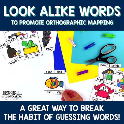 Orthographic Mapping BOSSY R - Science of Reading - Look Alike Words Center