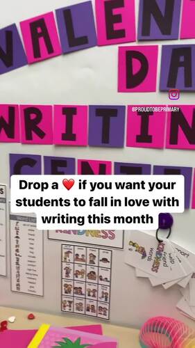 Valentine Writing Center Activities, Posters, Prompts for February ...