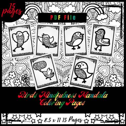 Birds Mandala Coloring Pages For Kids, Coloring Sheets PDF, Printables
