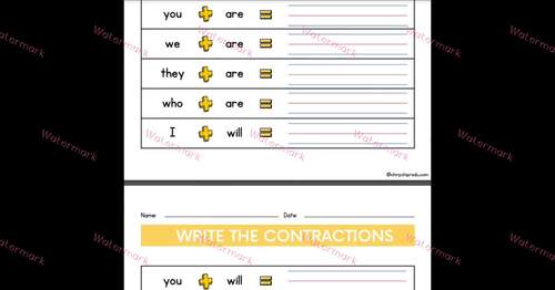 Contraction with NOT worksheet TRACE & WRITE practice 1st 2nd grade ELA ...