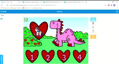 BOOM CARDS Valentine's Day: Divide words into syllables by Ms Herraiz