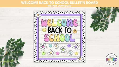Pastel Retro Welcome Back to School Bulletin Board Kit by Miss Dwyer's ...