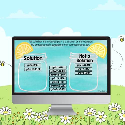 Identifying Solutions by substituting Ordered Pairs-Drag & Drop Digital ...