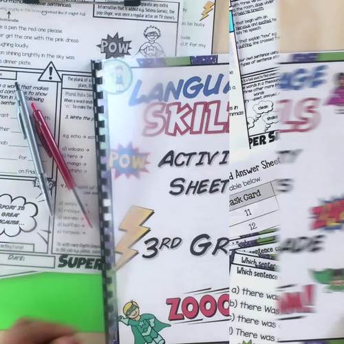3rd Grade Grammar and Language BUNDLE: Activities, Posters and Task Cards