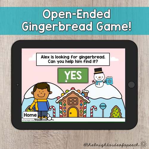 BOOM Cards - Winter Gingerbread Open-Ended Game Teletherapy Distance ...