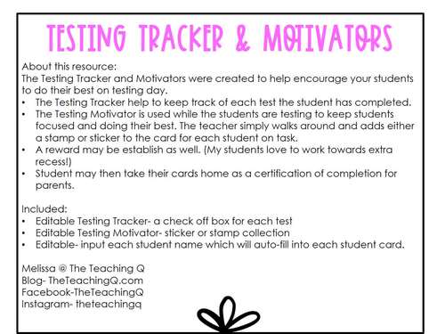 State Test Taking Tips Reminders Tracker Motivation Pages 3rd 4th 5th Grade