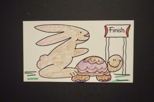 how to draw rabbit and tortoise