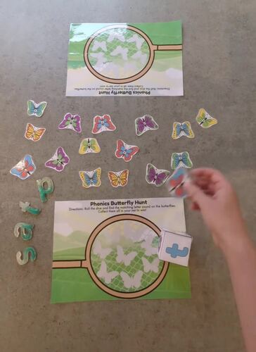 Letter and Sounds Game for Kindergarten - Butterfly Hunt (Editable)