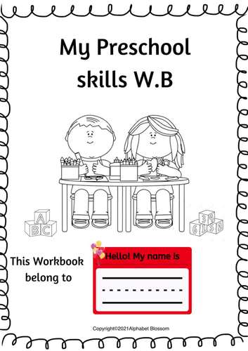 My Preschool Skills Workbook by Alphabet Blossom | TpT