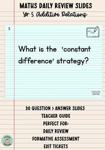 Maths Daily Review Slides Year 5 Additive Relations A - NSW Syllabus
