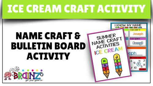 Editable Summer Ice Cream Name Craft Activity | Name Recognition Worksheets
