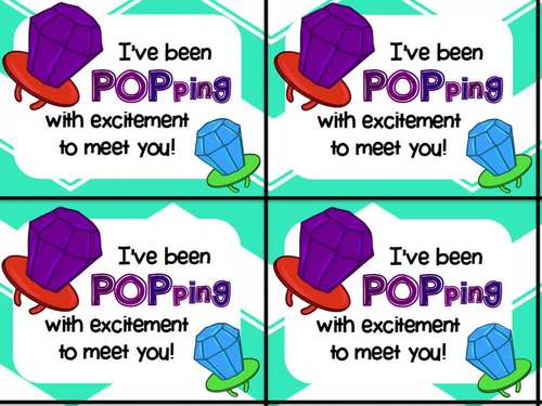 Ring Pop Beginning of Year Gift Tag (Popping with excitement!) | TPT