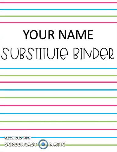 Bright and Bold Substitute Binder by Enrich Engage Enjoy | TPT