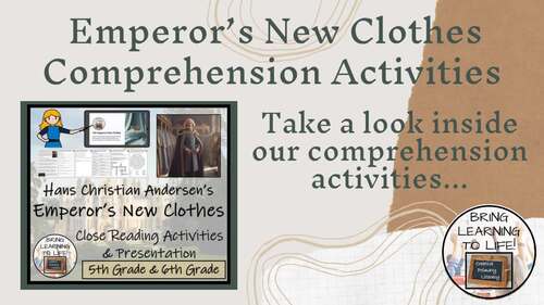 The Emperor's New Clothes Comprehension Hans Christian Andersen | 5th ...