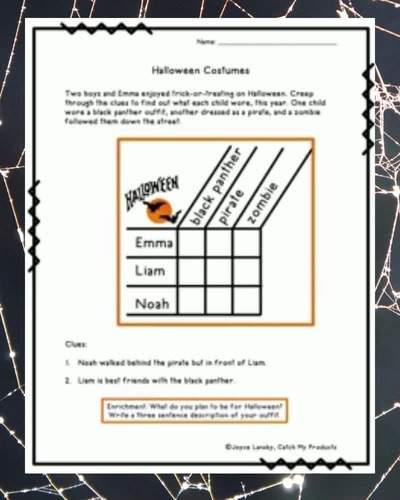 Critical Thinking Puzzles for Halloween | Worksheets Print or Digital