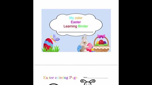 Easter colors preschool toddler activity folder interactive busy work ...